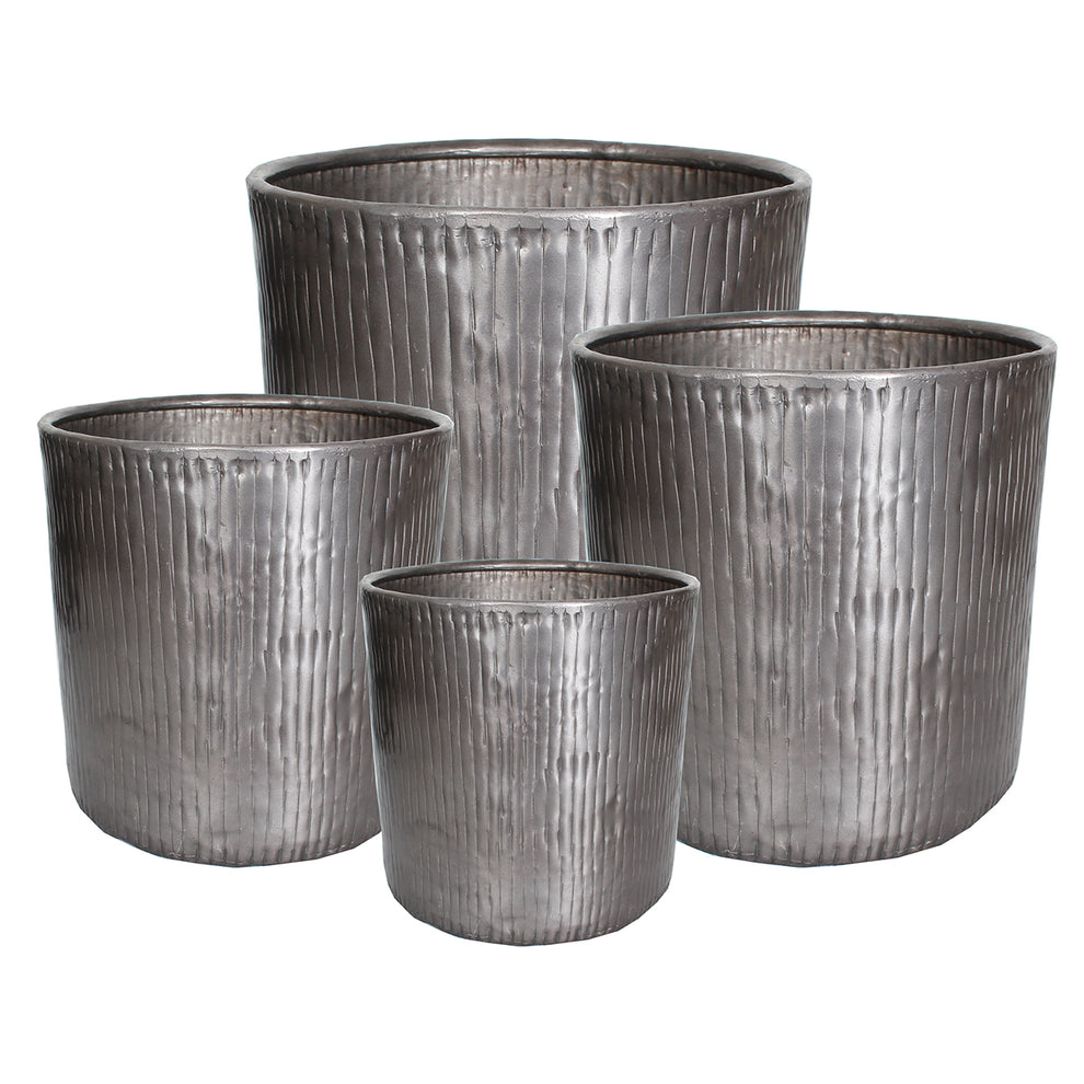Planter Set 4 6' 8' 10' 12' Silver | India House