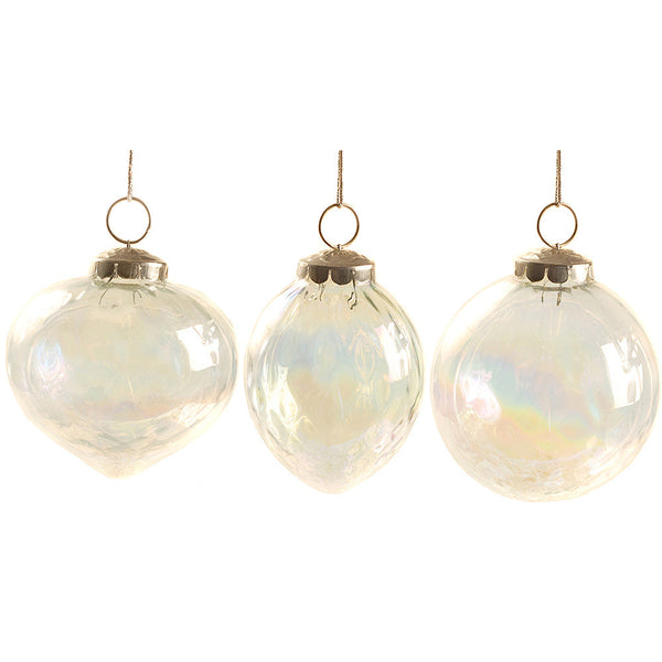 Ornament 3.5' Optic Luster Clear Glass | India House